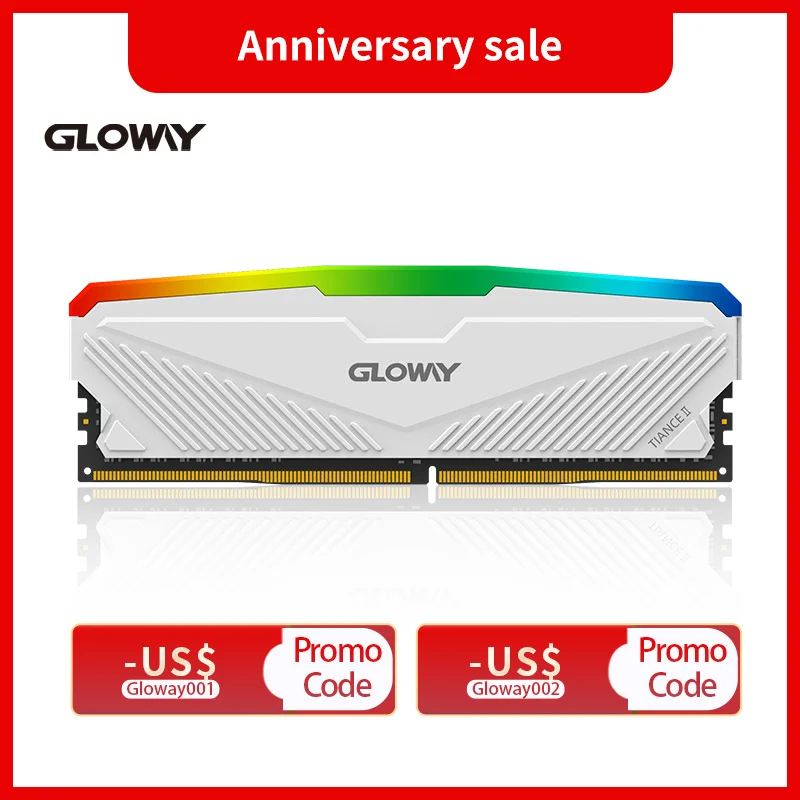 글로웨이 메모리 램 듀얼 채널 Ddr4 데스크탑 메모리 램 Rgb Ddr4 8gb 16gb 3200mhz